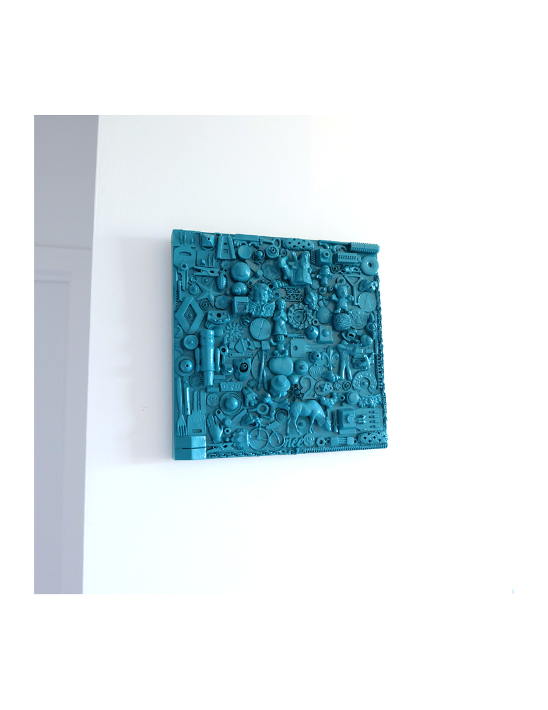 Turquoise sculpture painting